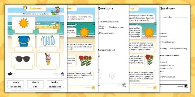 Summer Reading Comprehensions | twinkl.com.au