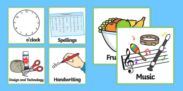 Visual Timetable A4 With Times (teacher made)
