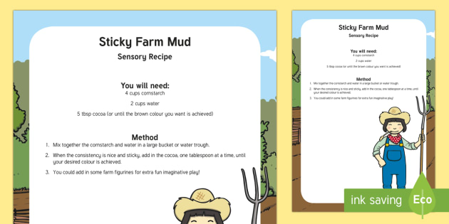 Farm Mud Sensory Play Recipe | EYLF Resources | Twinkl