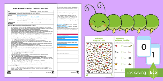 EYFS Maths: Count and Make a Caterpillar Whole Class Adult Input Plan and