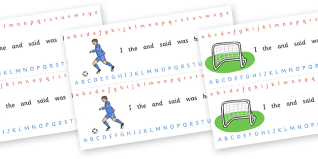 FREE! - Alphabet Strips Football - Alphabet, Learning letters, Writing aid