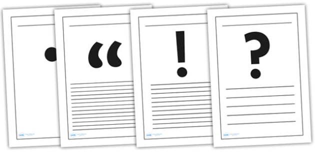 Punctuation Symbols Writing Frames (teacher made)