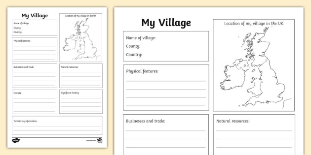 KS2 My Village Editable Fact File (teacher made)