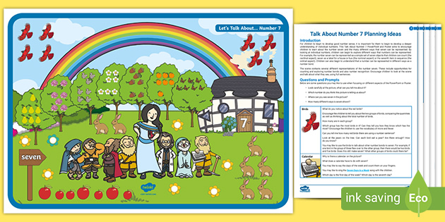 Talk About Number 7 Maths Poster and Planning Ideas