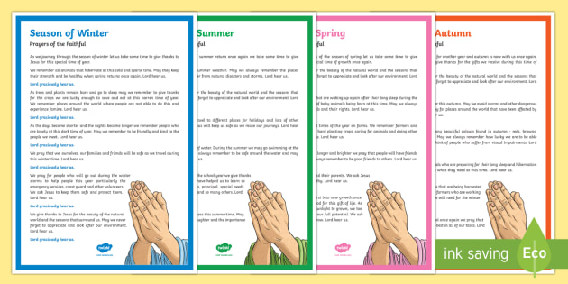 The Four Seasons Prayers of the Faithful Print-Out
