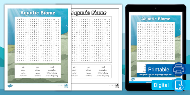 Aquatic Biome Word Search