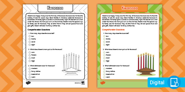Kwanzaa Reading Passage Comprehension Activity