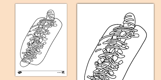 hotdog coloring sheet
