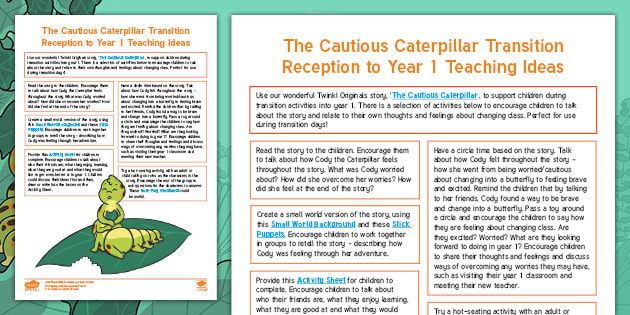 The Cautious Caterpillar Transition Reception to Year 1 Ideas