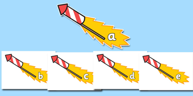 FREE! - A-Z Alphabet on Firework Rockets (teacher made)