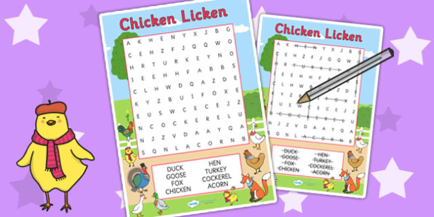 Chicken Licken Wordsearch