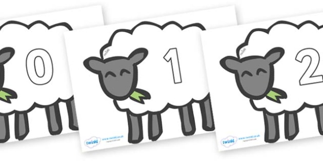 Numbers 0-31 on Sheep (teacher made)