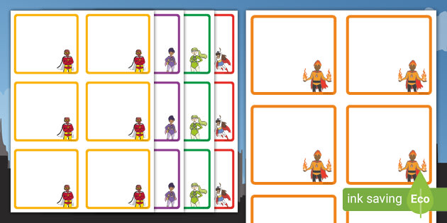 👉 Superhero Themed Square Peg Labels, small peg labels,
