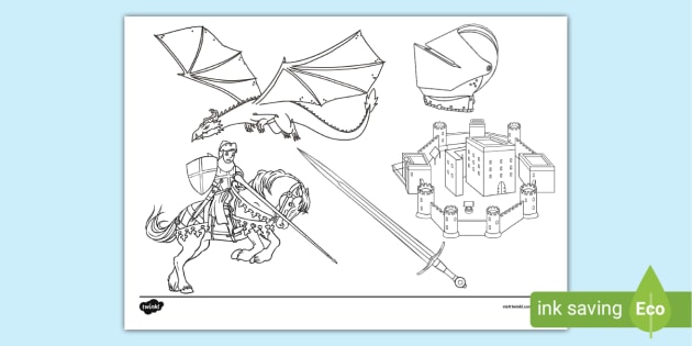 St. George's Day Colouring Page (teacher made)