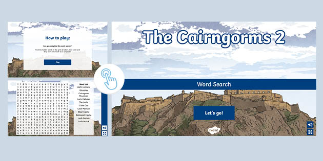 The Cairngorms Interactive Word Search 2 (teacher made)