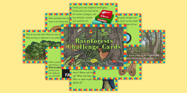 Rainforests Challenge Cards (teacher made)