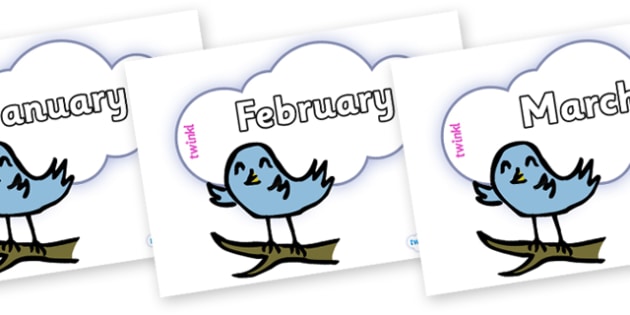 FREE! - Months of the Year on Birds (teacher made)