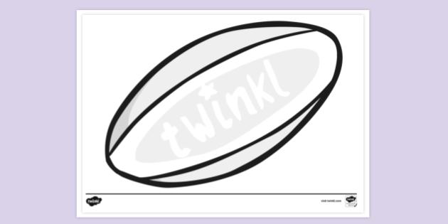 Rugby Ball Sports Equipment Colouring Sheet | Colouring