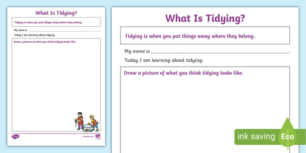 What is Tidying? Worksheet Positive Behaviours