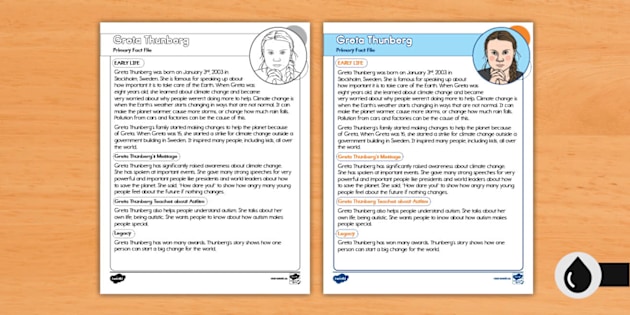 Greta Thunberg Biographies | twinkl.com.au