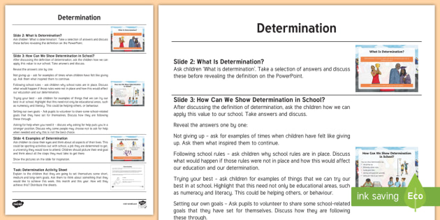 Second Level Determination Assembly Script (teacher made)