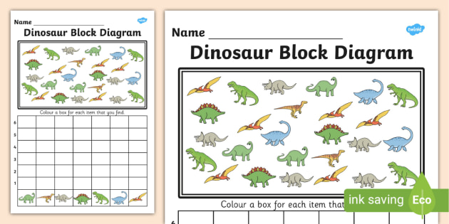 Dinosaur Bar Graph Activity Worksheet (teacher made)