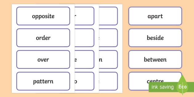 Year 2 2014 National Curriculum Geometry Position and Direction Vocabulary