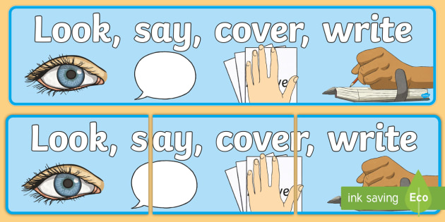 Look Say Cover Write Display Banner