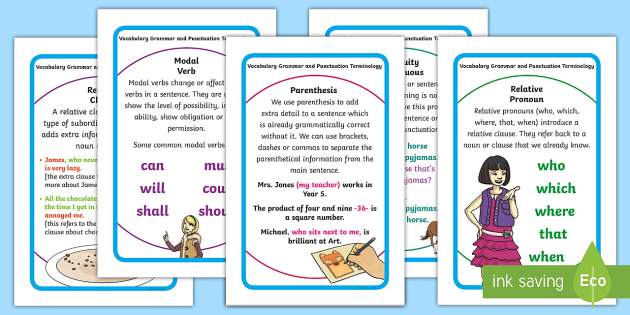 Year 5 Vocabulary Grammar and Punctuation Terminology Prompt Frame