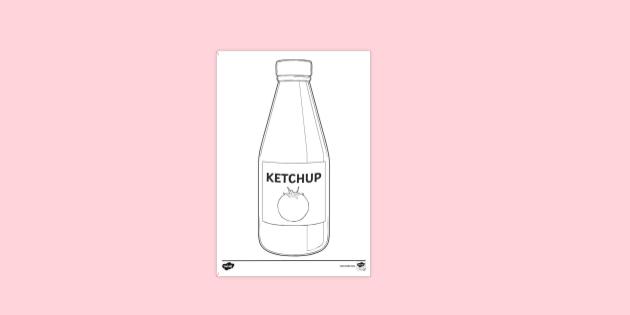 FREE! - Ketchup Bottle Colouring Sheet | Colouring Sheets | Twinkl