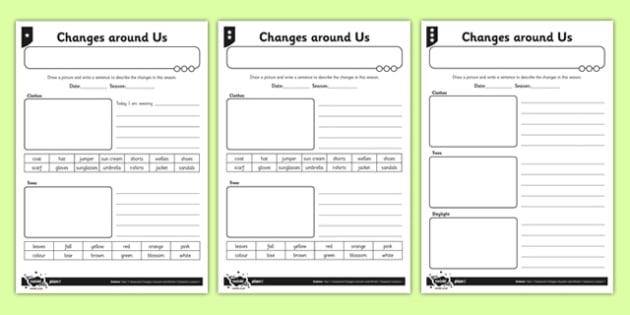 Differentiated Seasons Worksheet | Seasons Writing Activity