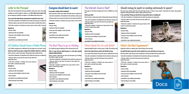 Year 5 NAPLAN-Style Writing Example Tests - Persuasive