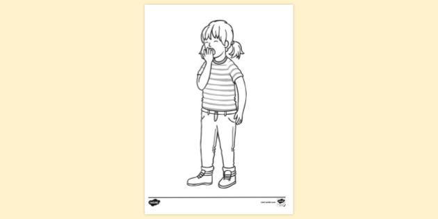 FREE! - Tired Child Colouring | Colouring Sheets