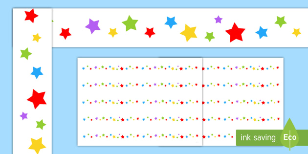 Multicoloured Stars A3 Display Borders (teacher made)