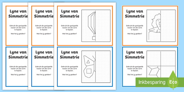 Reflektiewe Simmetrie Uitdagingskaarte (teacher made)