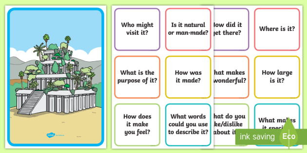 Wonders of The World Question Cards (teacher made)