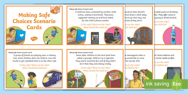 KS2 Making Safe Choices Scenario Cards (teacher made)