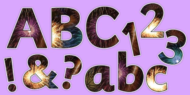 Fireworks Photo Display Lettering (teacher made)