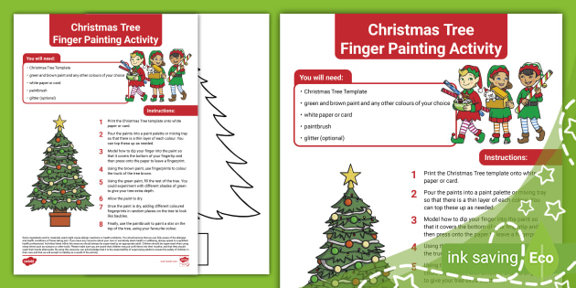Christmas Tree Finger Painting Activity (teacher made)