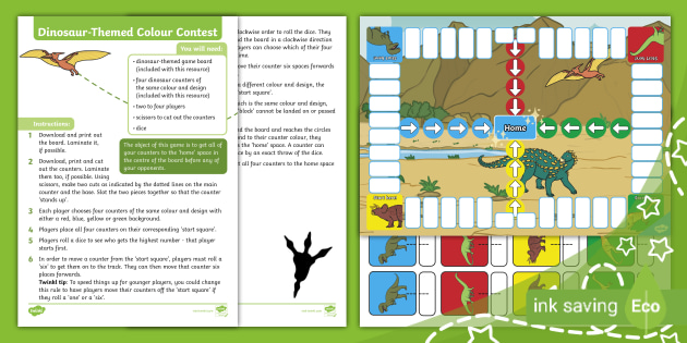 Dinosaur-Themed Colour Contest Game (teacher made)