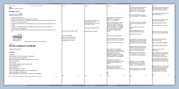 Ofsted: School Inspection Handbook - Section 5 Ofsted