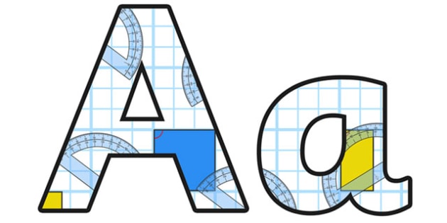 FREE! - Geometry Lowercase Display Lettering (teacher made)