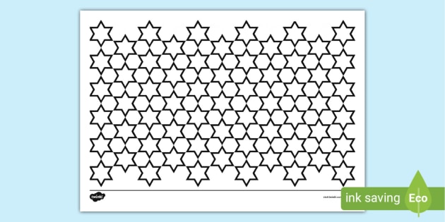 Stars and Hexagon Pattern Colouring