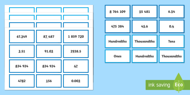 Place Value Matching Cards (teacher made)
