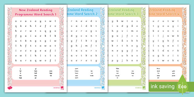 New Zealand Reading Programme Word Search Pack