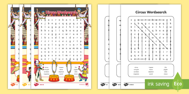 Circus Word Search - Differentiated | Primary Resources