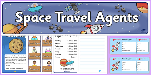 Space Travel Agents Role Play Pack - Space Role Play, travel, agents