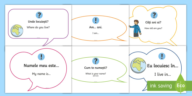 Basic Phrase Display Posters English/Romanian