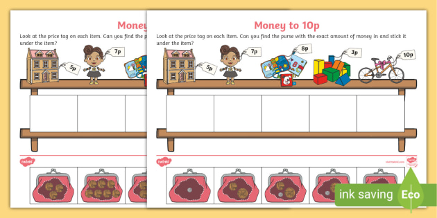 👉 Money to 10p: At the Top Shop Activity Sheet