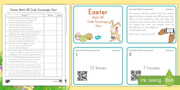 Easter Math QR Code Scavenger Hunt | Twinkl USA Resources